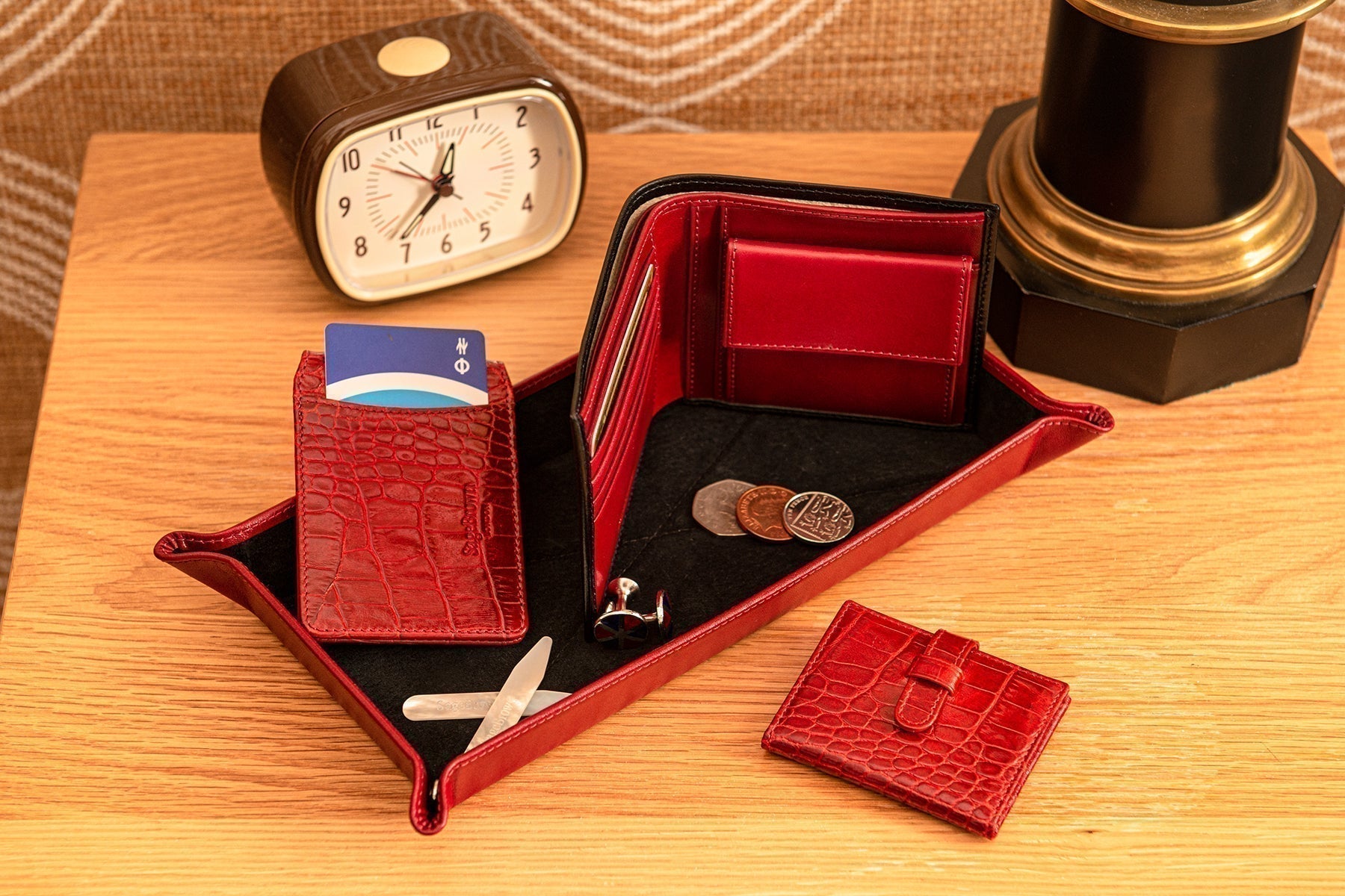 Luxury Leather Valet Trays | SageBrown