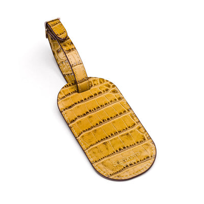 Leather Luggage Tag, Antique Green Croc | Tags For Luggage | SageBrown