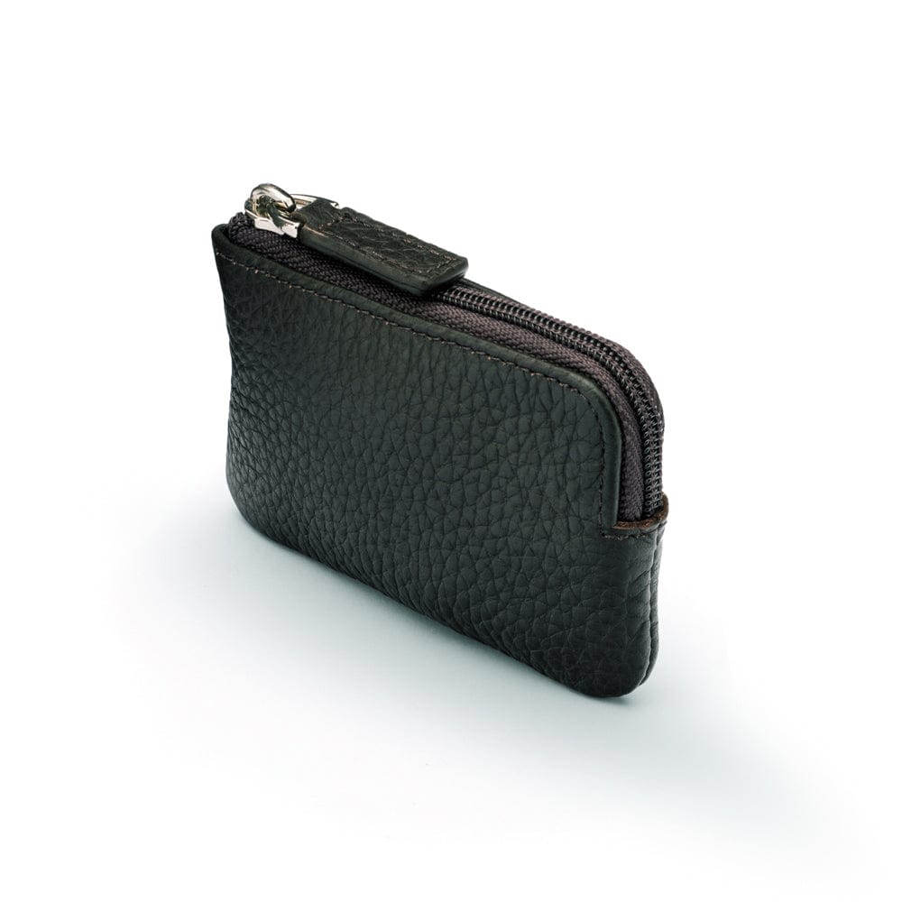 Mini Leather Coin Purse, Key Chain, Black | Coin Purses | SageBrown