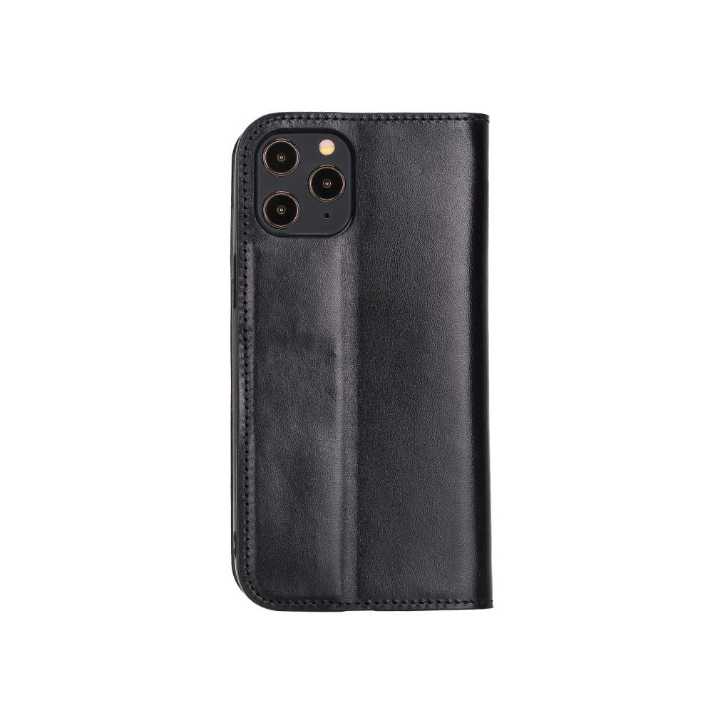 Leather iPhone 12 Pro Max Case, Black | SageBrown