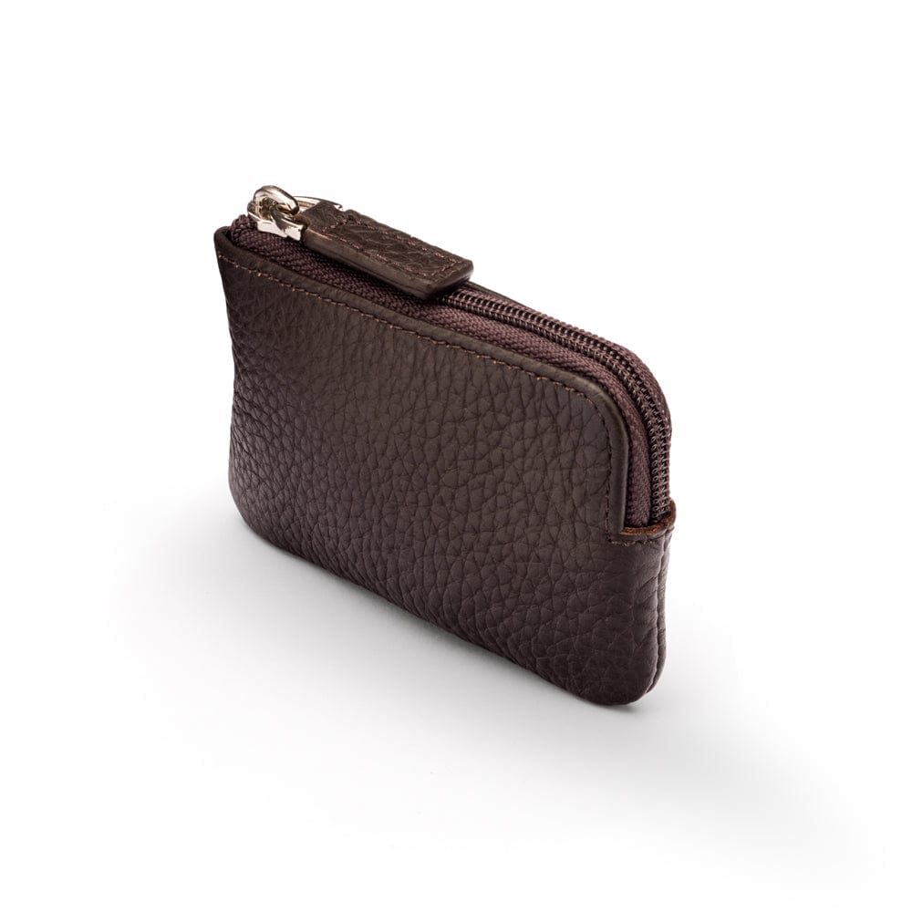 Mini Leather Coin Purse, Key Chain, Brown | Coin Purses | SageBrown