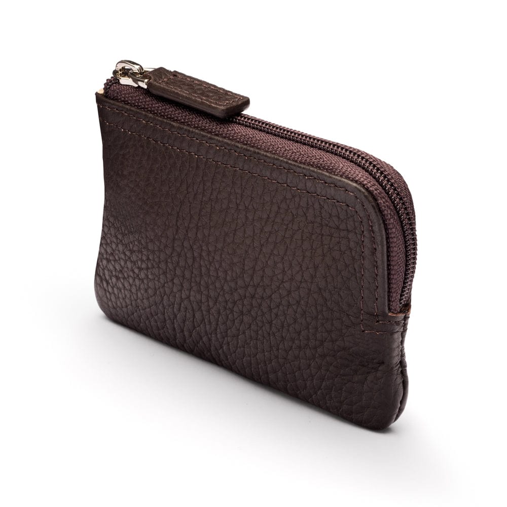 Small Leather Coin Purse, Key Chain, Brown | Coin Purses | SageBrown