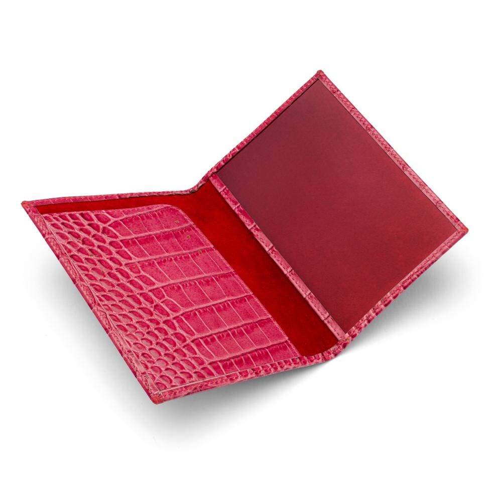 Leather Passport Cover, Cerise Pink Croc | Travel | SageBrown