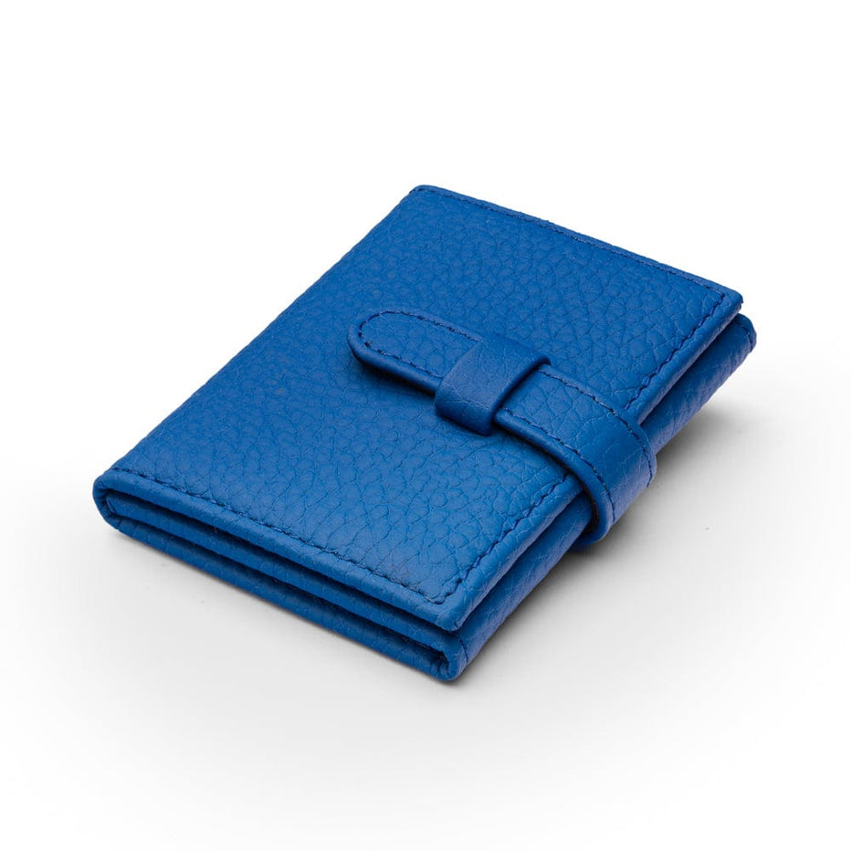 Mini Leather Trifold Photo Frame, Cobalt | Frames | SageBrown