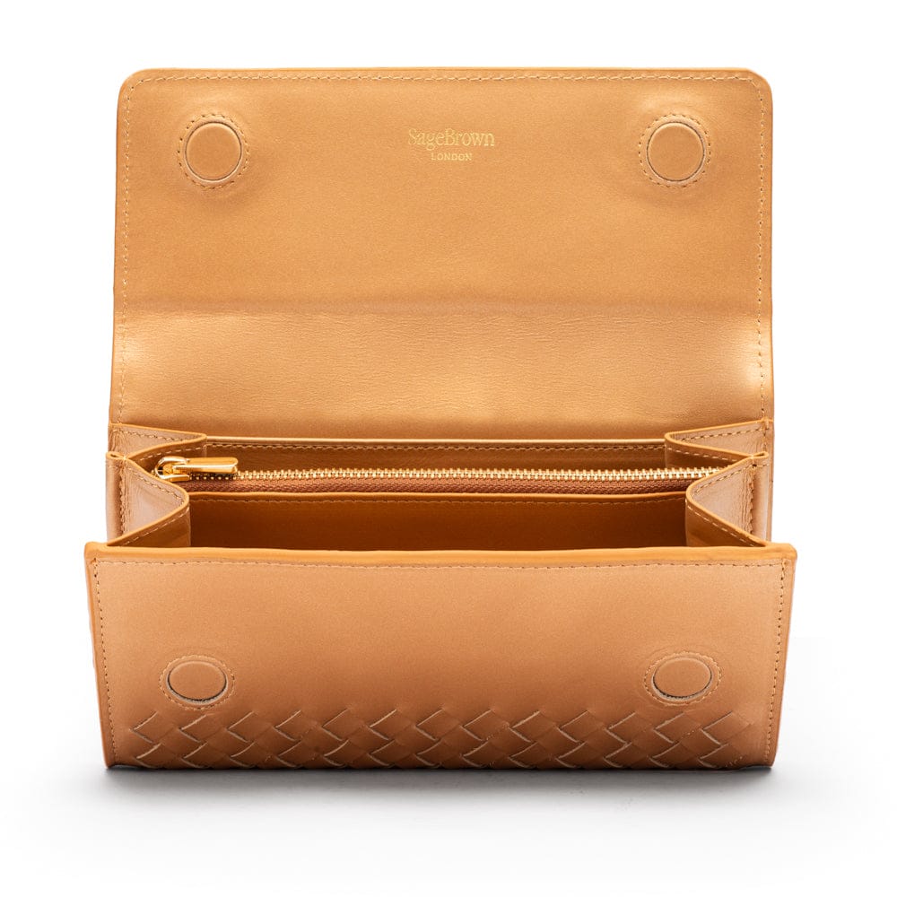 Woven Leather Concertina Purse, Copper | Purses | SageBrown