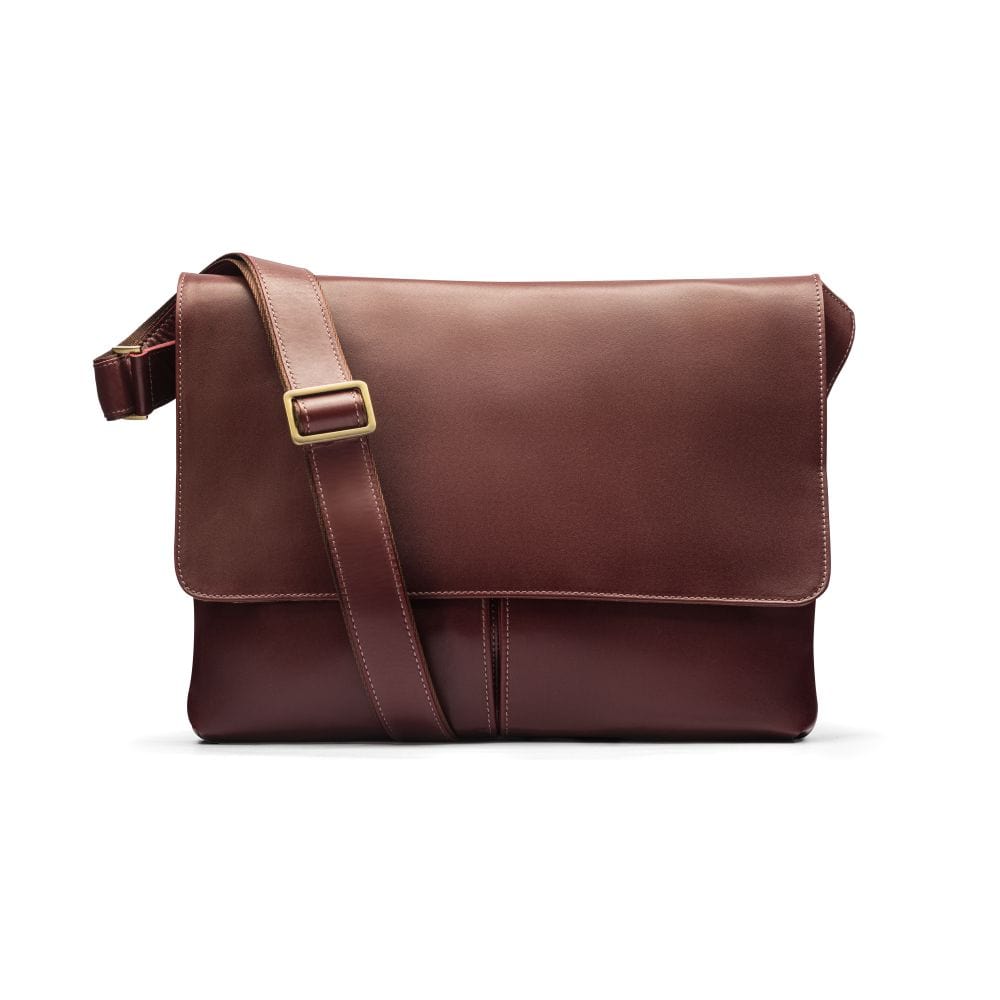 Leather Men's Crossbody Bag, Dark Tan | Messenger Bag | SageBrown