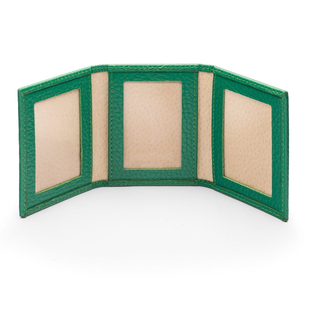 Mini Leather Trifold Photo Frame, Green | Frames | SageBrown