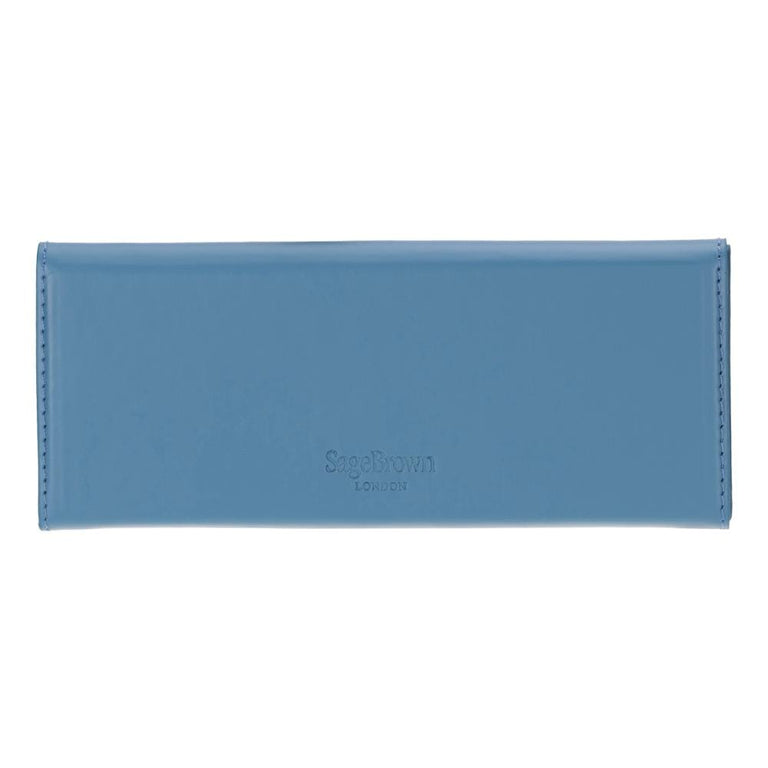 Triangular Leather Glasses Case, Blue | Glasses Cases | SageBrown
