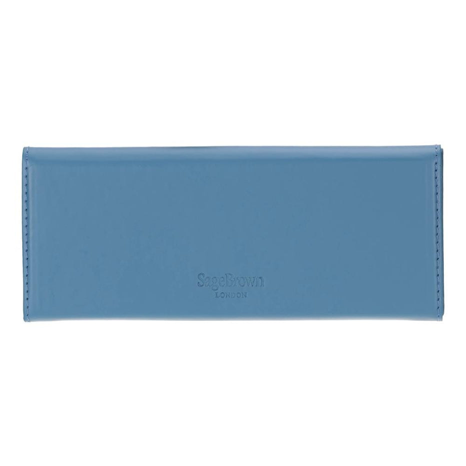 Triangular Leather Glasses Case, Blue | Glasses Cases | SageBrown