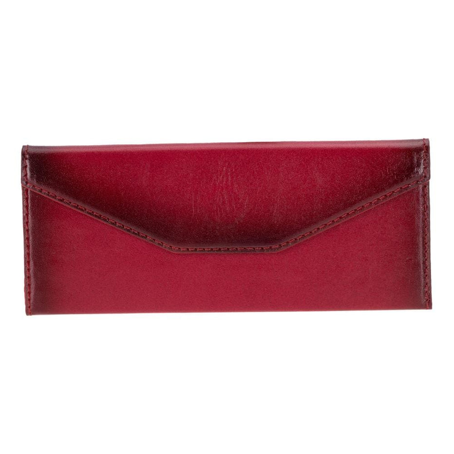 Triangular Leather Glasses Case, Red | Glasses Cases | SageBrown