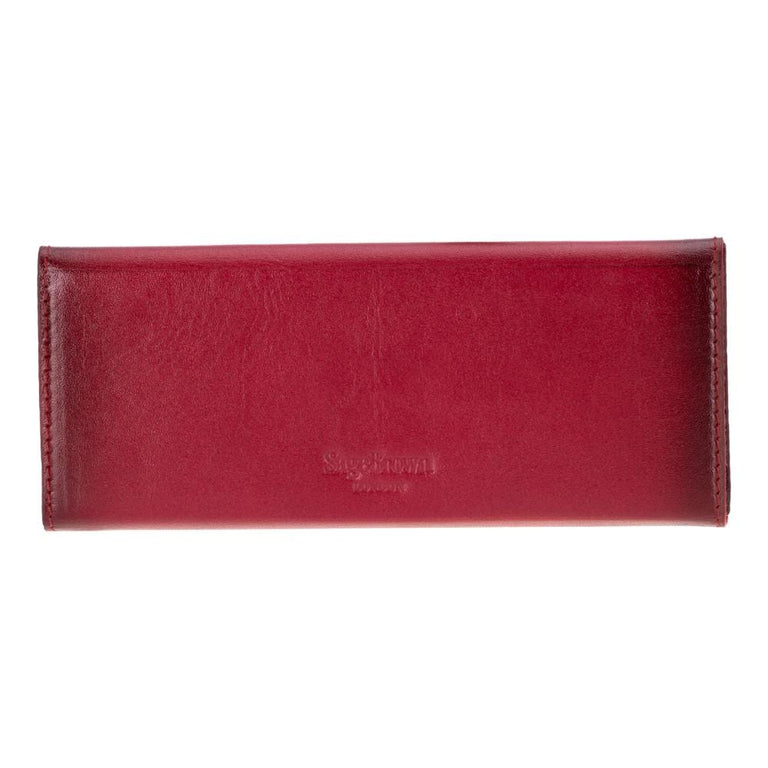 Triangular Leather Glasses Case, Red | Glasses Cases | SageBrown