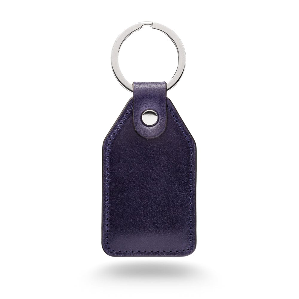Rectangular Leather Key Ring, Navy | Key Fob | SageBrown