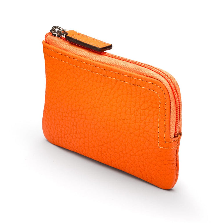 Small Leather Coin Purse, Key Chain, Orange | Coin Purses | SageBrown