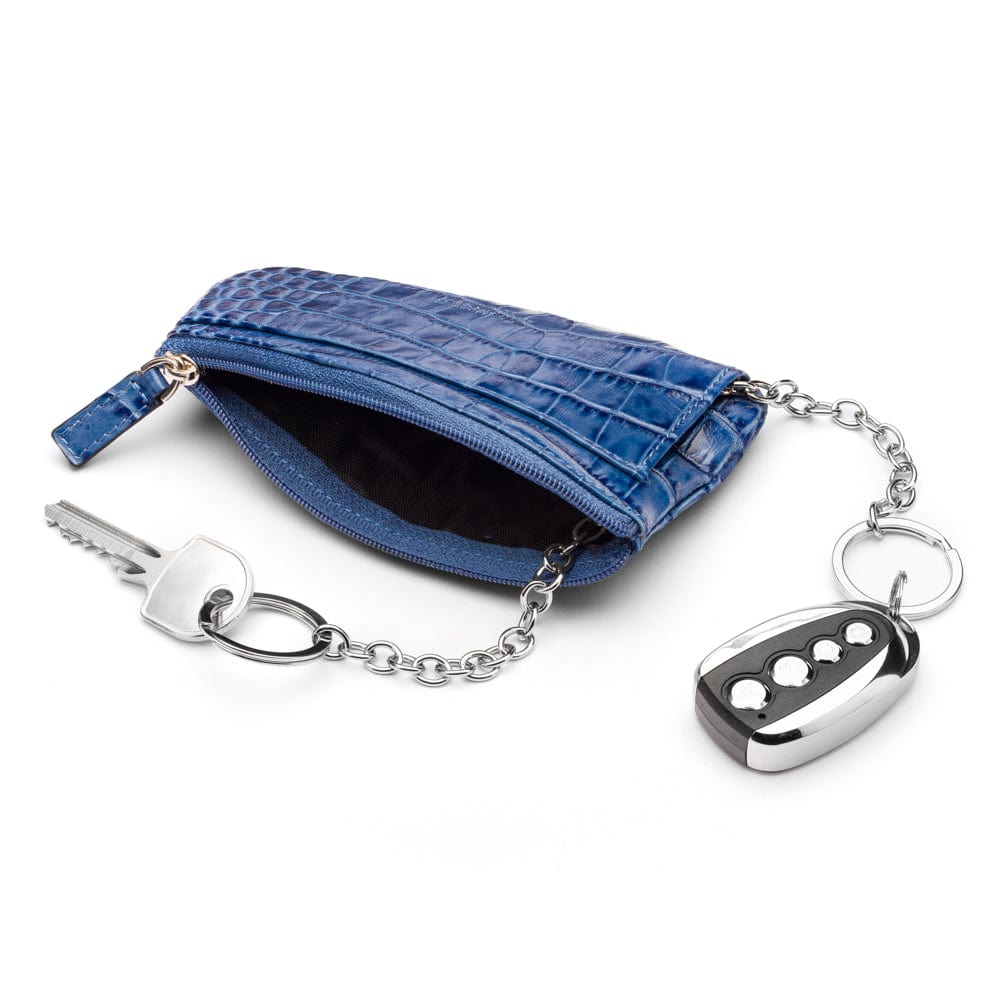 Leather Key Case, Navy Croc | Key Holder | SageBrown