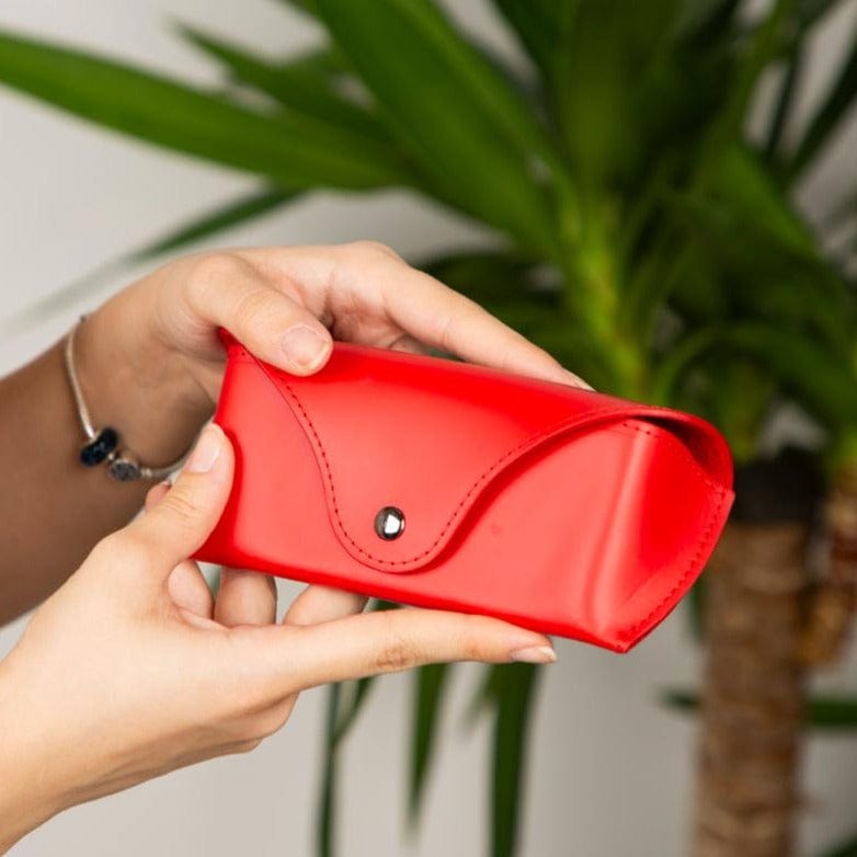 Leather Glasses Case, Red | Glasses Cases | SageBrown