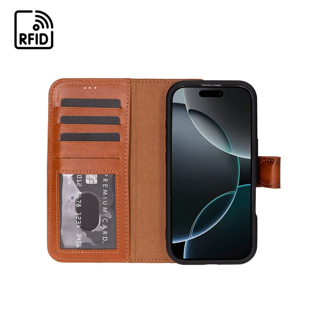 iPhone 16 Pro Max Case In Leather, RFID Protection, Tan | SageBrown