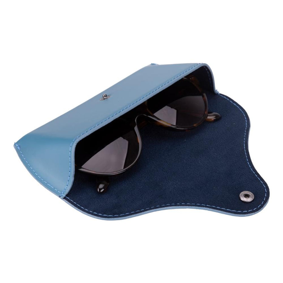 Leather Glasses Case, Light Blue | Glasses Cases | SageBrown