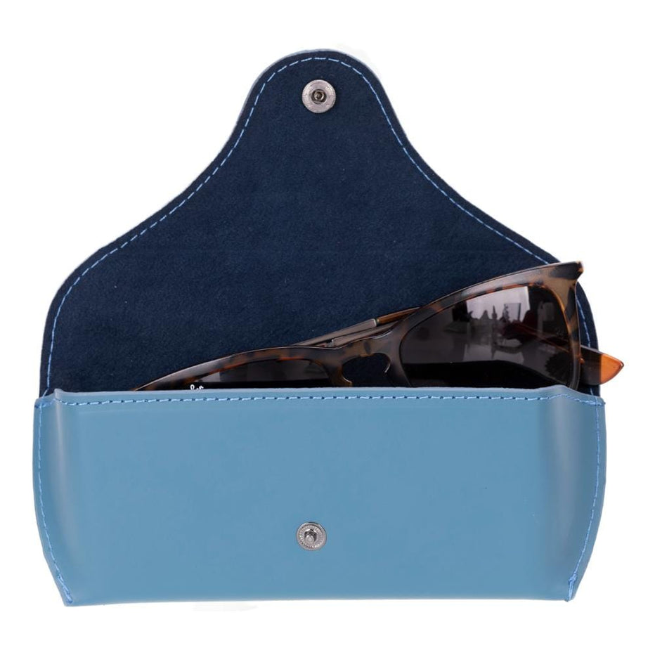 Leather Glasses Case, Light Blue | Glasses Cases | SageBrown