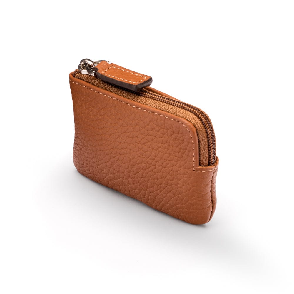 Mini Leather Coin Purse, Key Chain, White | Coin Purses | SageBrown