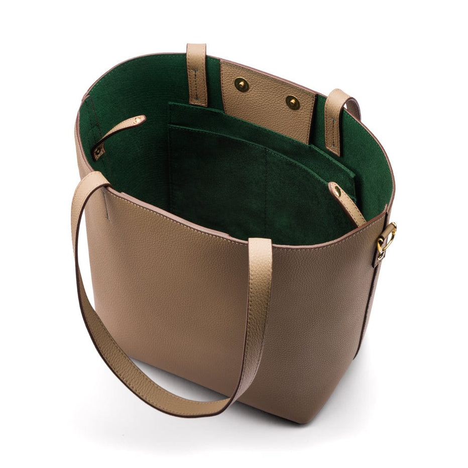 Leather Tote Shopper, Taupe | Tote Bag | SageBrown