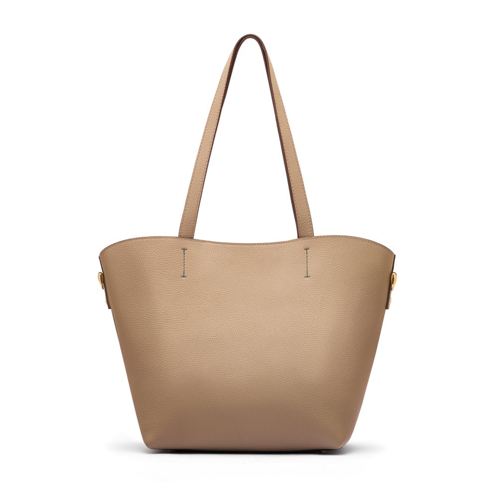Leather Tote Shopper, Taupe | Tote Bag | SageBrown
