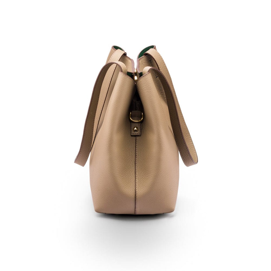 Leather Tote Shopper, Taupe | Tote Bag | SageBrown