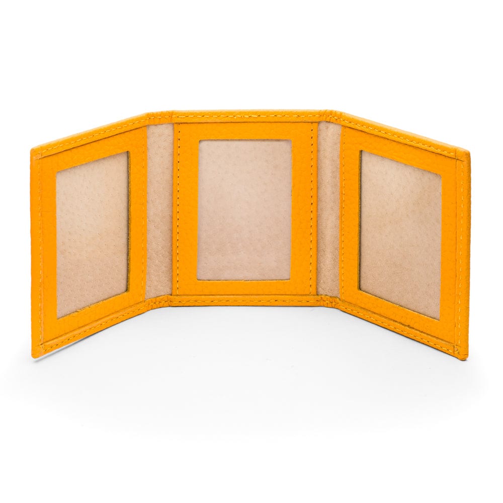 Mini Leather Trifold Photo Frame, Yellow | Frames | SageBrown