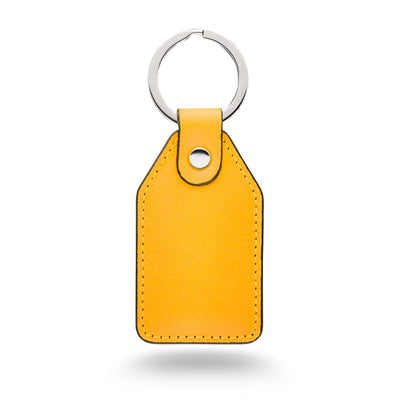 Rectangular Leather Key Ring, Yellow | Key Fob | SageBrown