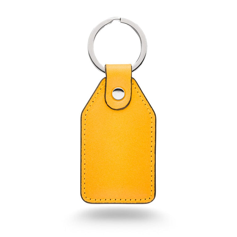 Rectangular Leather Key Ring, Yellow | Key Fob | SageBrown