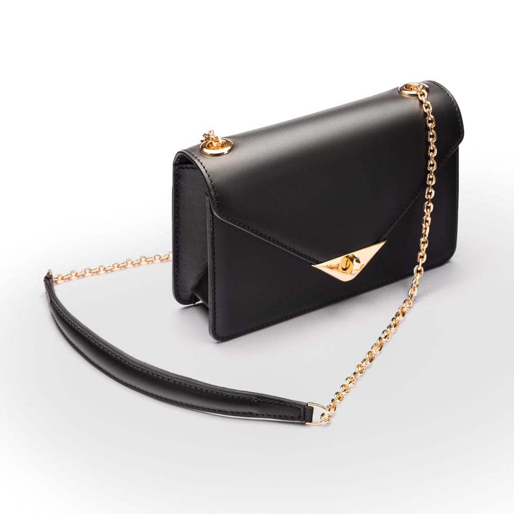Small Leather Envelope Bag, Black | Shoulder Bags | SageBrown