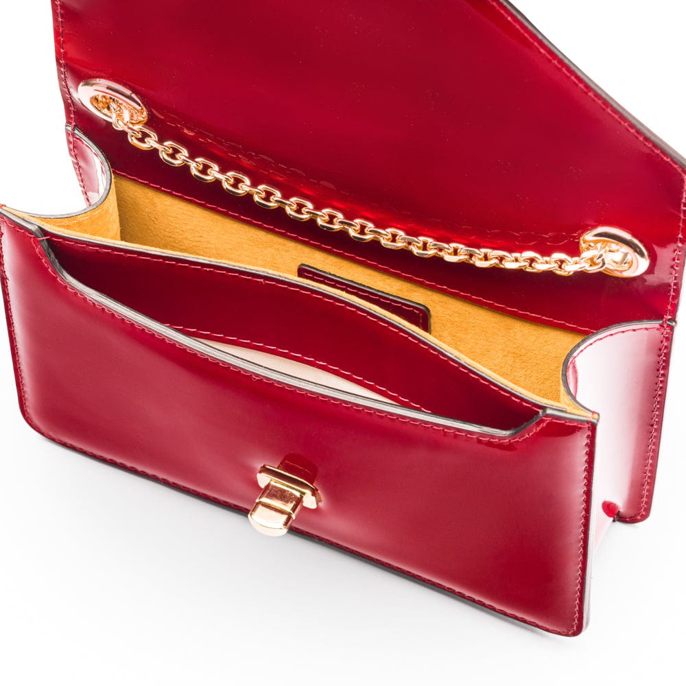 Small Leather Envelope Bag, Red Patent | Shoulder Bags | SageBrown