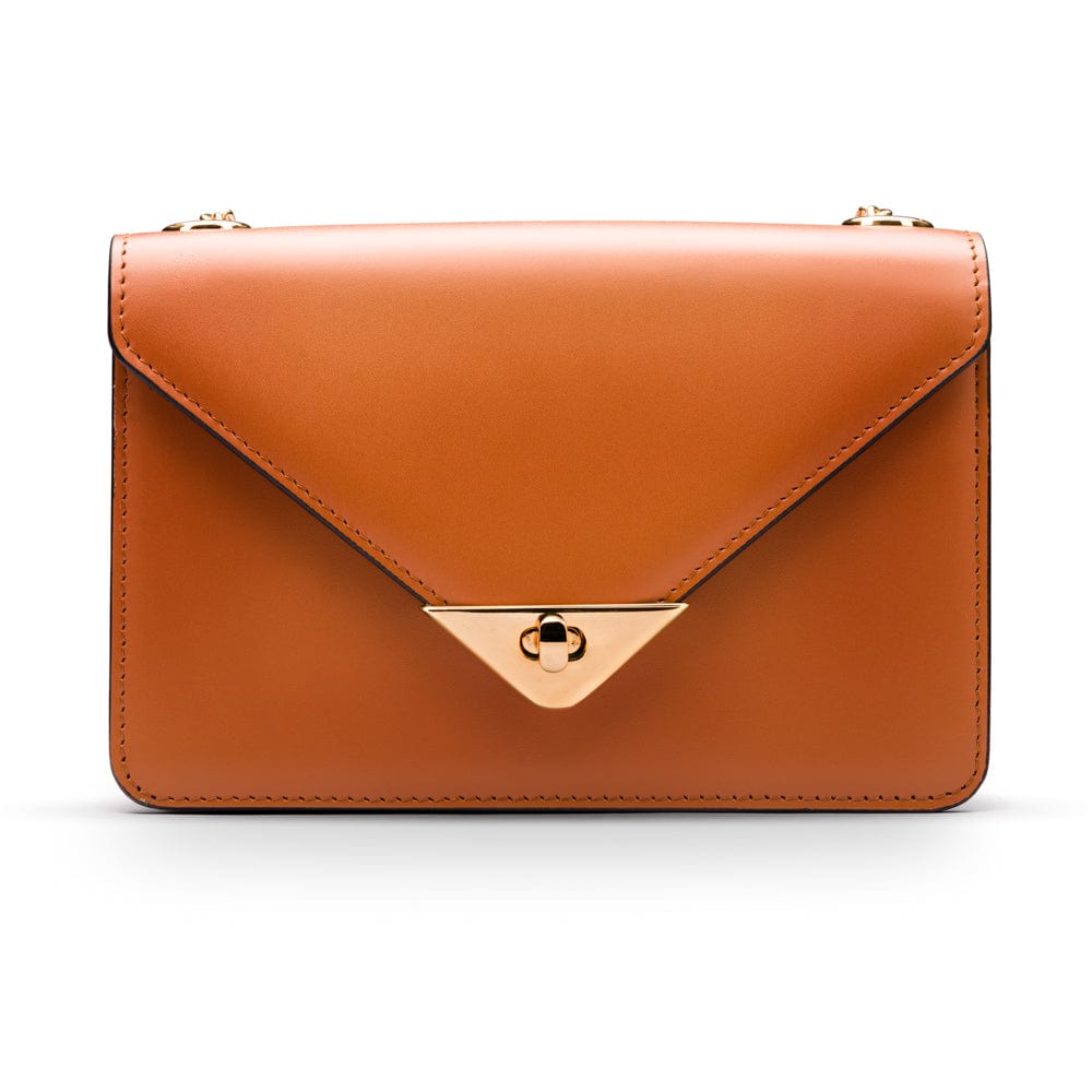 Small Leather Envelope Shoulder Bag, Tan | Shoulder Bags | SageBrown
