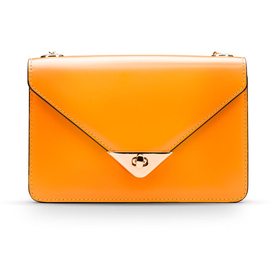 Small Leather Envelope Bag, Yellow | Shoulder Bags | SageBrown