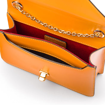 Small Leather Envelope Bag, Yellow | Shoulder Bags | SageBrown