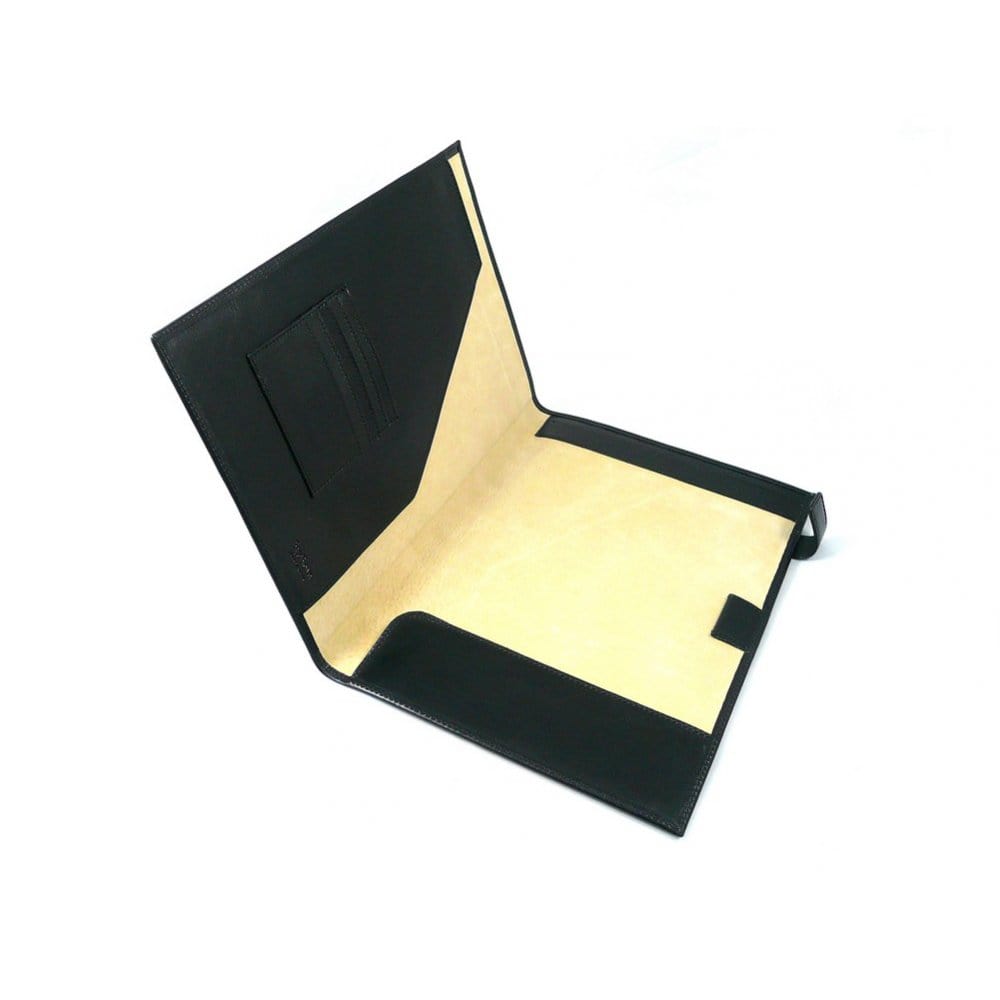 A4 Leather Folder, Black | Document Cases | SageBrown
