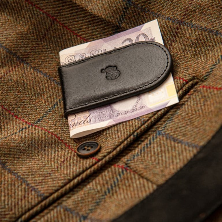 Leather Magnetic Money Clip, Black | Money Clips | SageBrown
