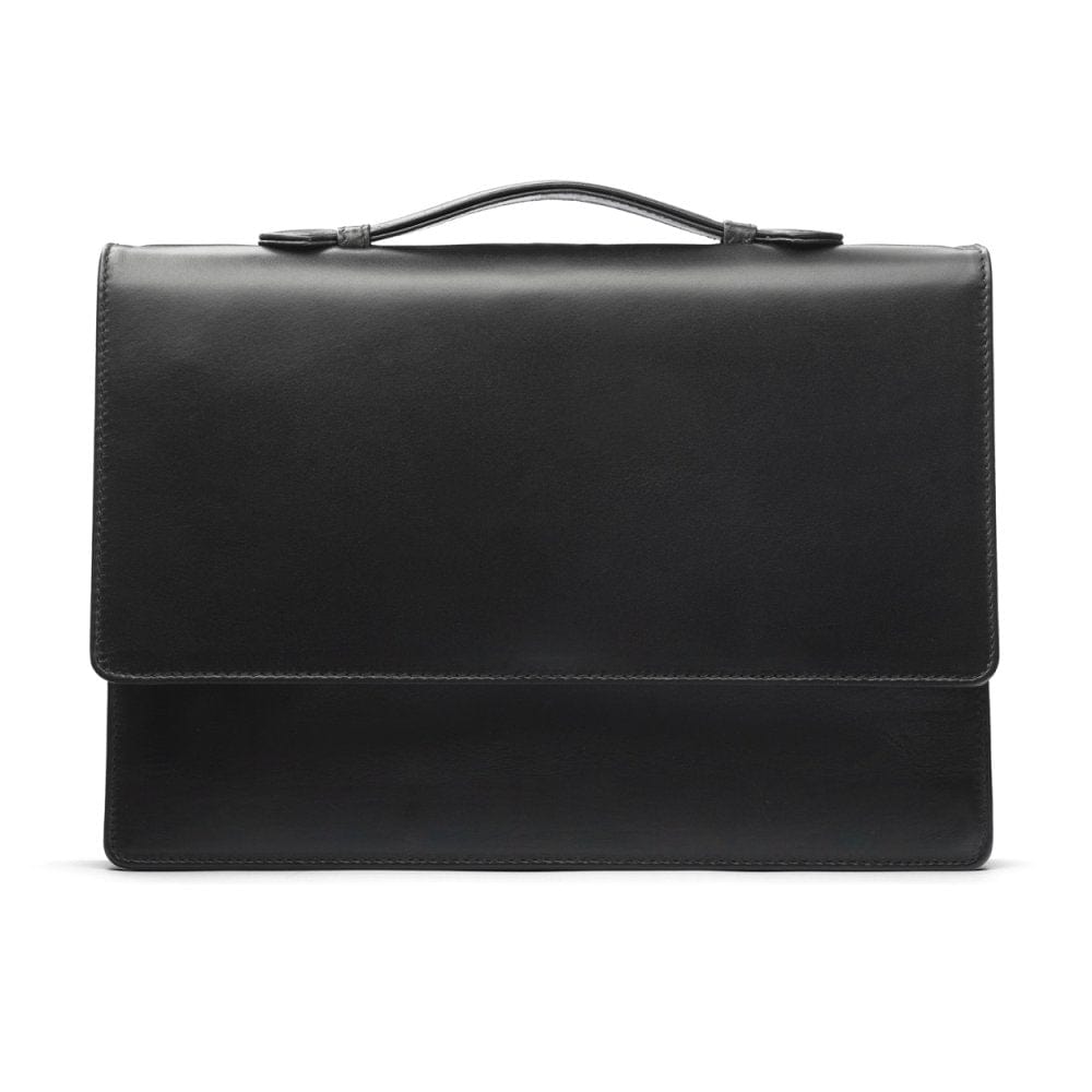 Small Leather Briefcase, Black | Briefcases | SageBrown