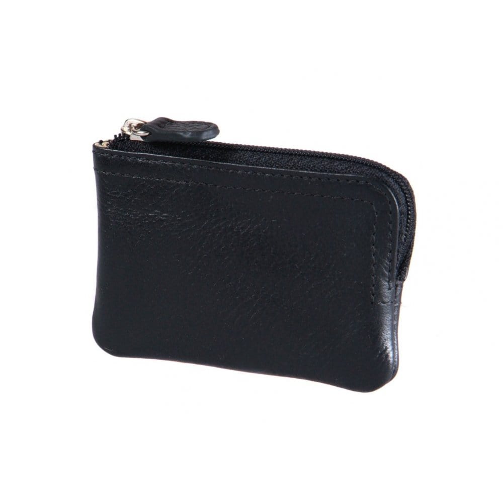 Small Leather Coin Purse, Key Chain, Black | Coin Purses | SageBrown