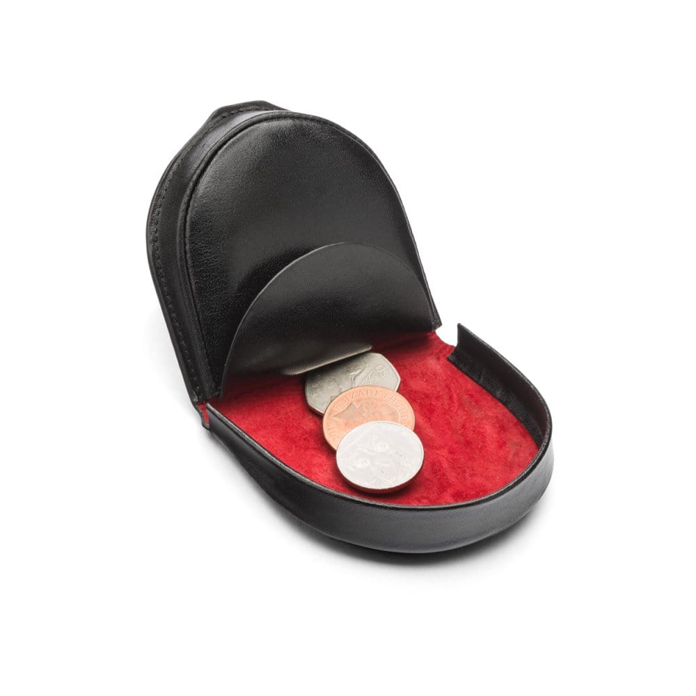 Leather Horseshoe Coin Purse, Black Red | Coin Purse | SageBrown