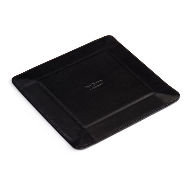 Leather Valet Tray, Black With Red | Travel Trays | SageBrown