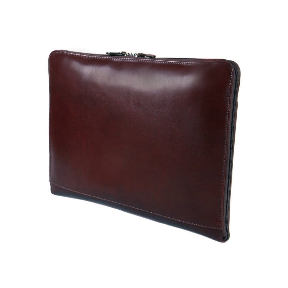 Leather A4 Zip Portfolio, Brown | Document Cases | SageBrown