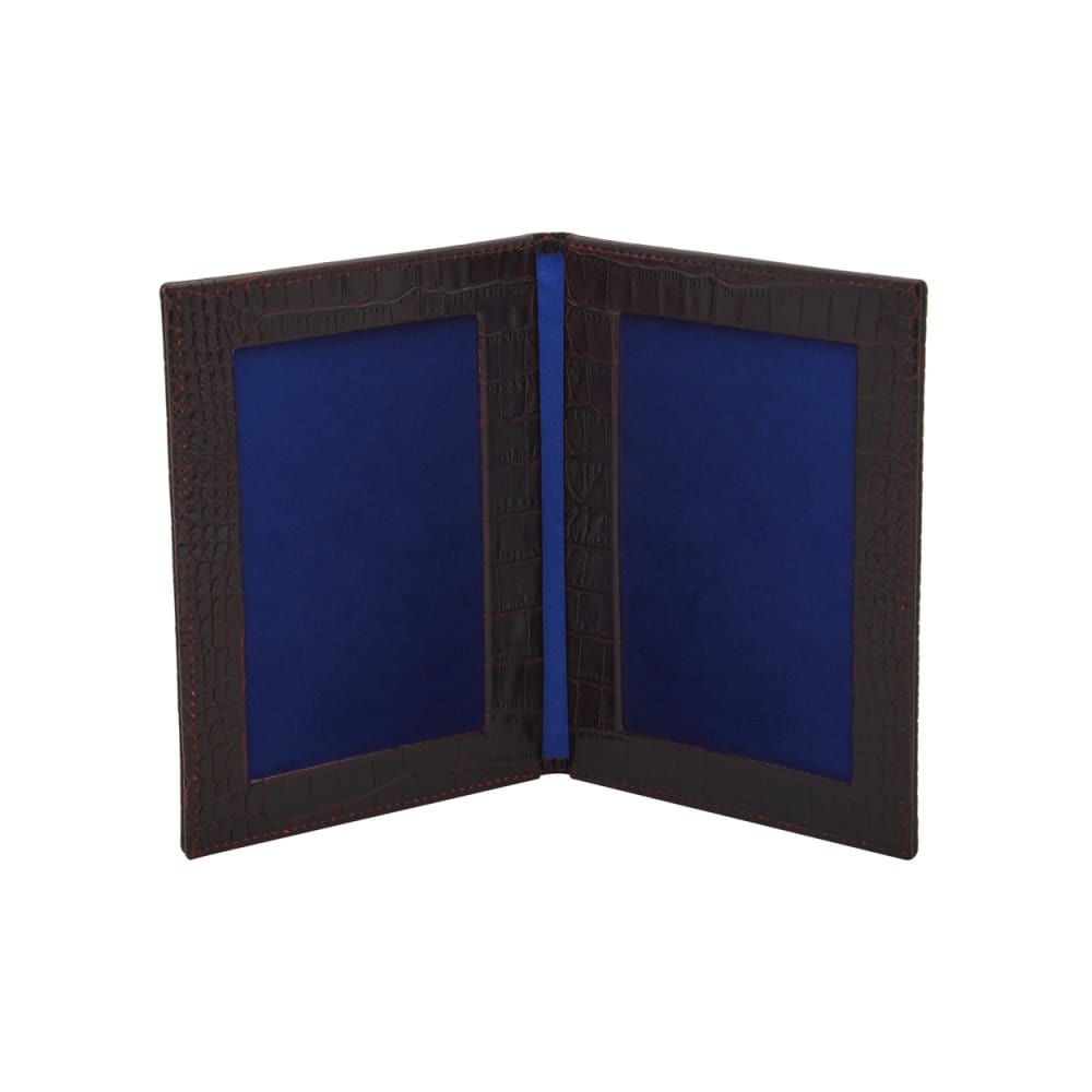 Double Leather Photo Frame, Brown Croc, 6x4" | Frames | SageBrown