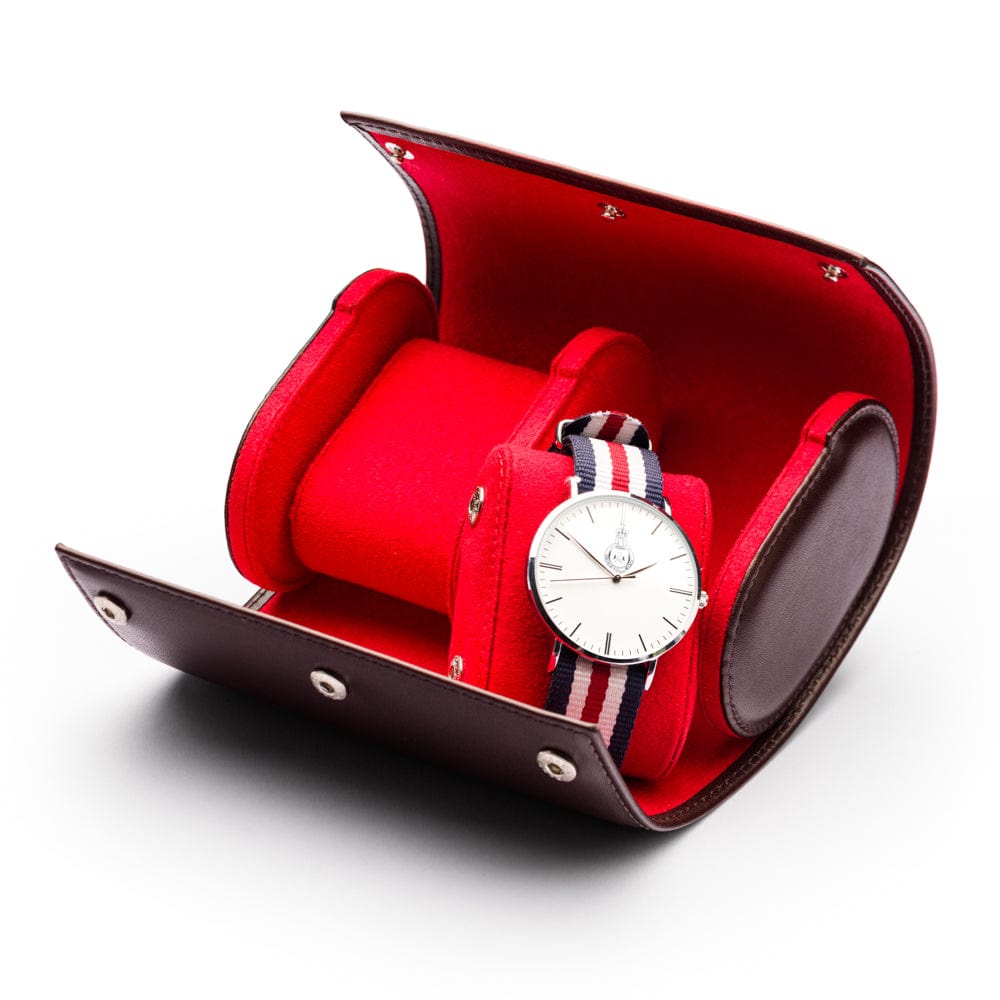 Double Watch Roll, Brown | Watch Rolls | SageBrown