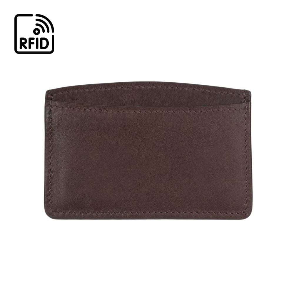 RFID Flat Card Holder, Brown | Flat Card Cases | SageBrown
