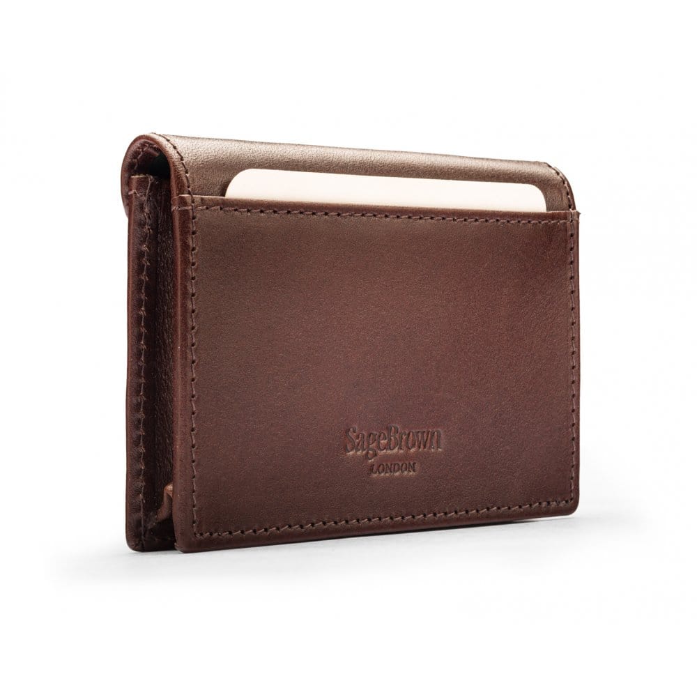 Leather Business Card Case, Brown | Card Holders | SageBrown