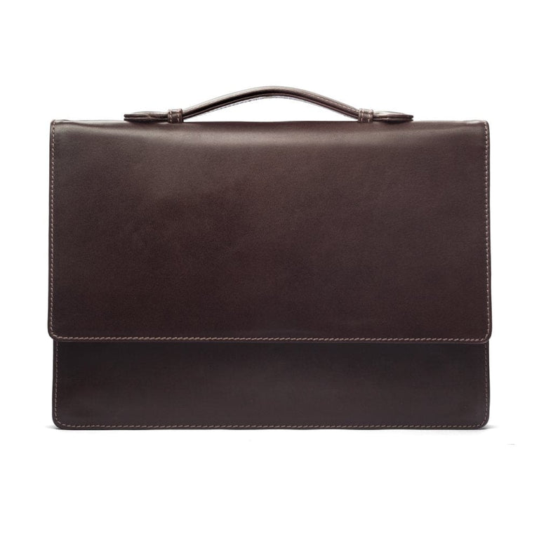 Small Leather Briefcase, Brown | Briefcases | SageBrown