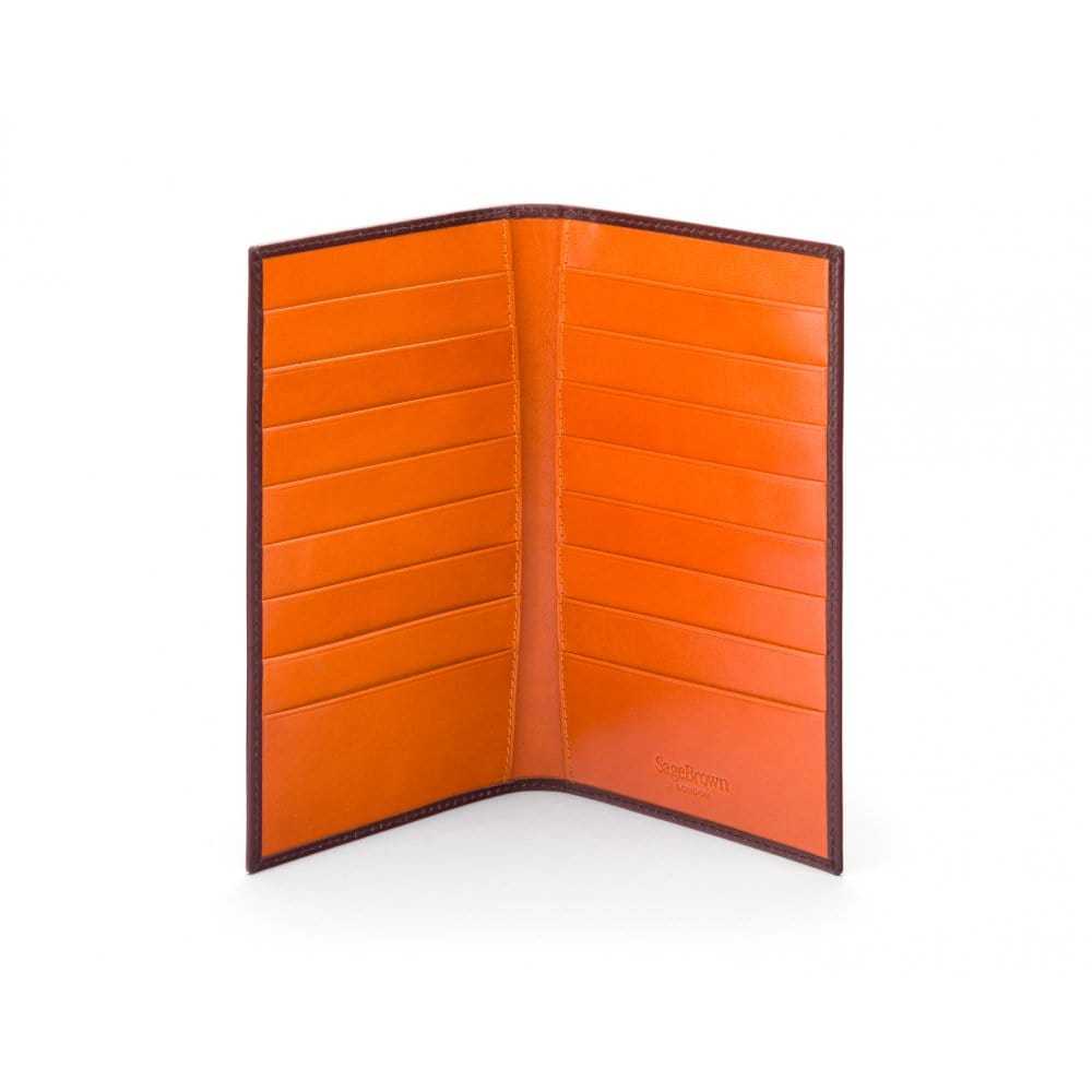Men's Tall Wallet 16 CC, Brown Orange | Wallets | SageBrown