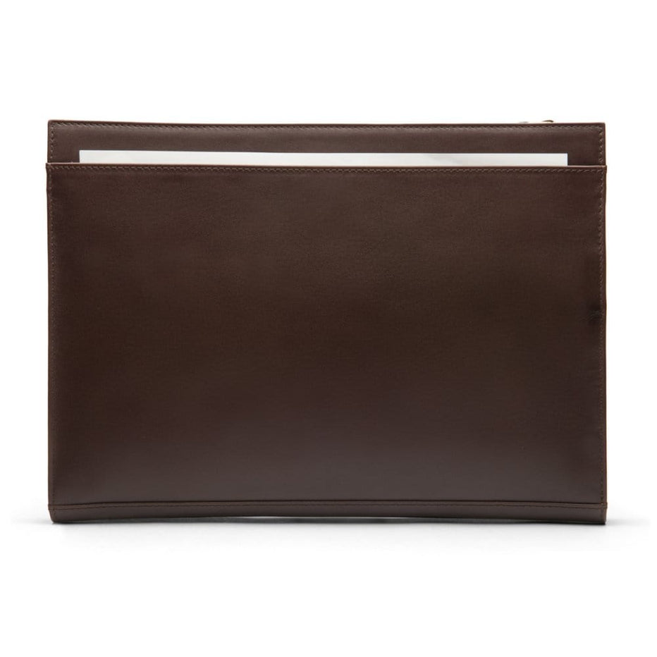 Leather Folder with Zip, Brown | Document Cases | SageBrown