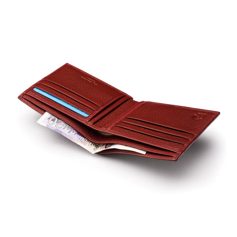 RFID Leather Wallet 6 CC, Burgundy | Men's Wallets | SageBrown