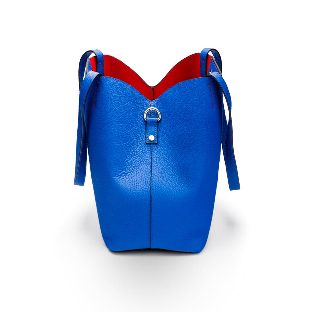 Leather Tote Shopper, Cobalt | Tote Bag | SageBrown